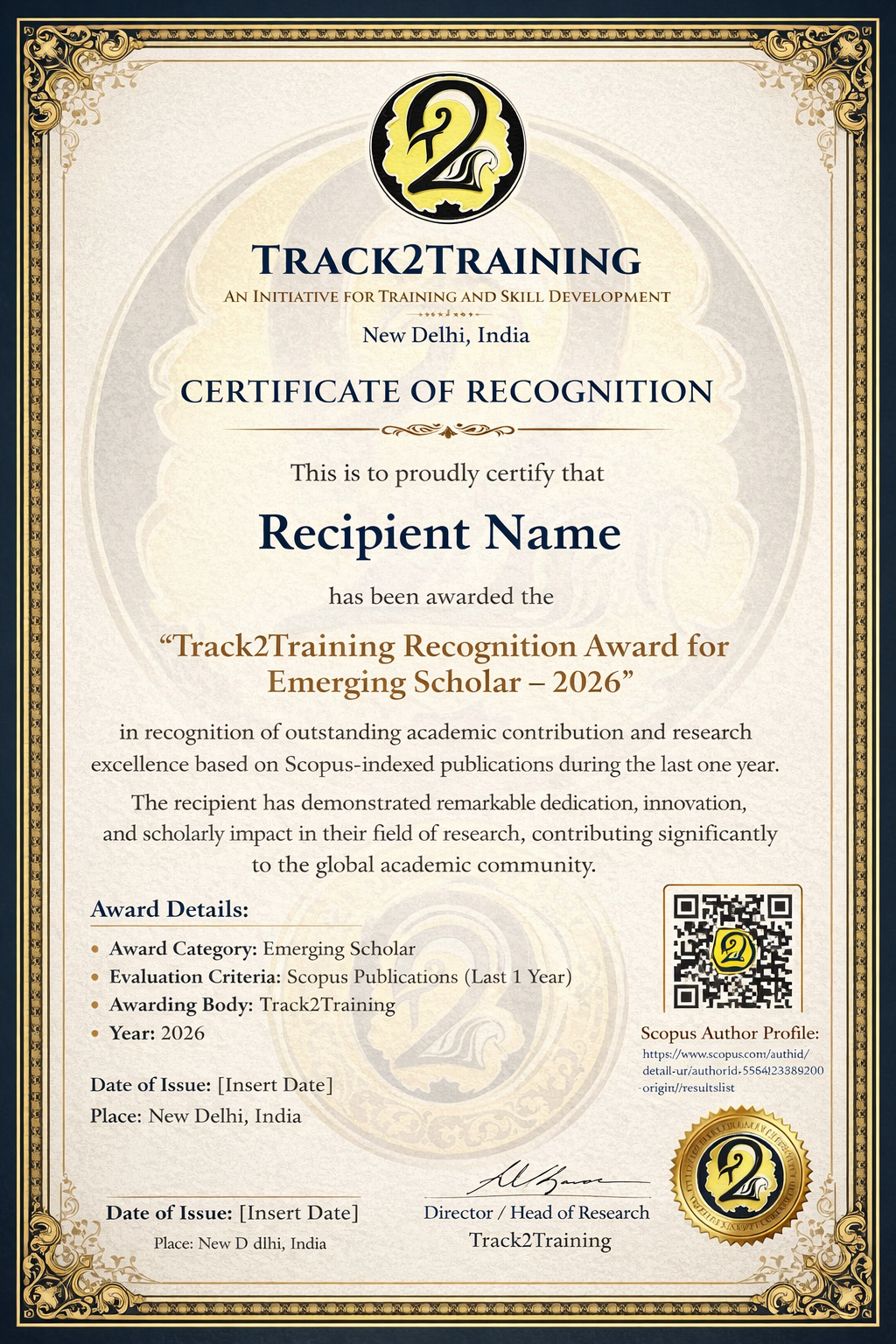 Call for Applications: Track2Training Recognition Award for Emerging ...